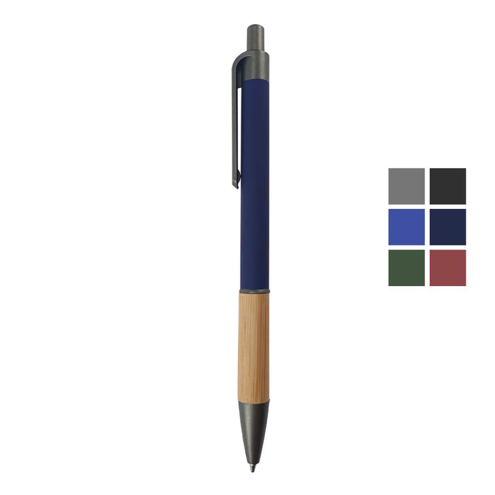 Push Button Ballpoint Pens with Bamboo Grip | Promotional Gifts Suppliers