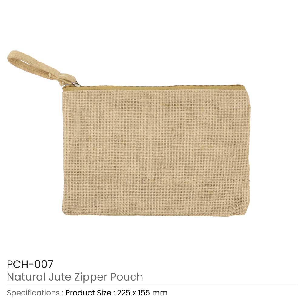 Natural Jute Zipper Pouch | Promotional Gifts Suppliers