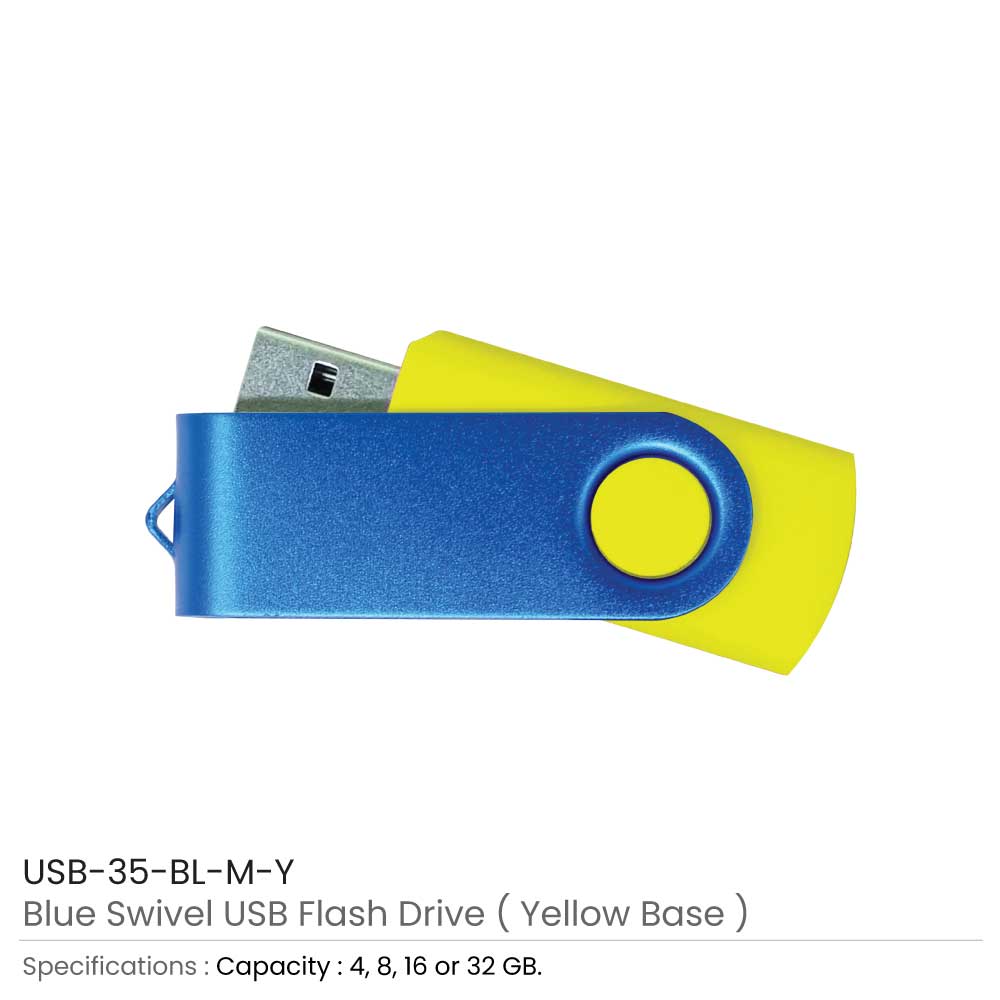 Matt Blue Swivel USB Flash Drives | Promotional Gifts Suppliers